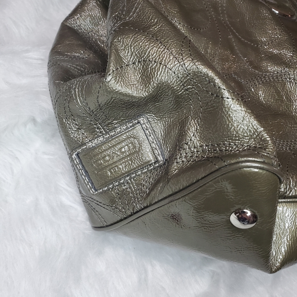 Coach Signature Stitch Patent Leather Purse - Gem